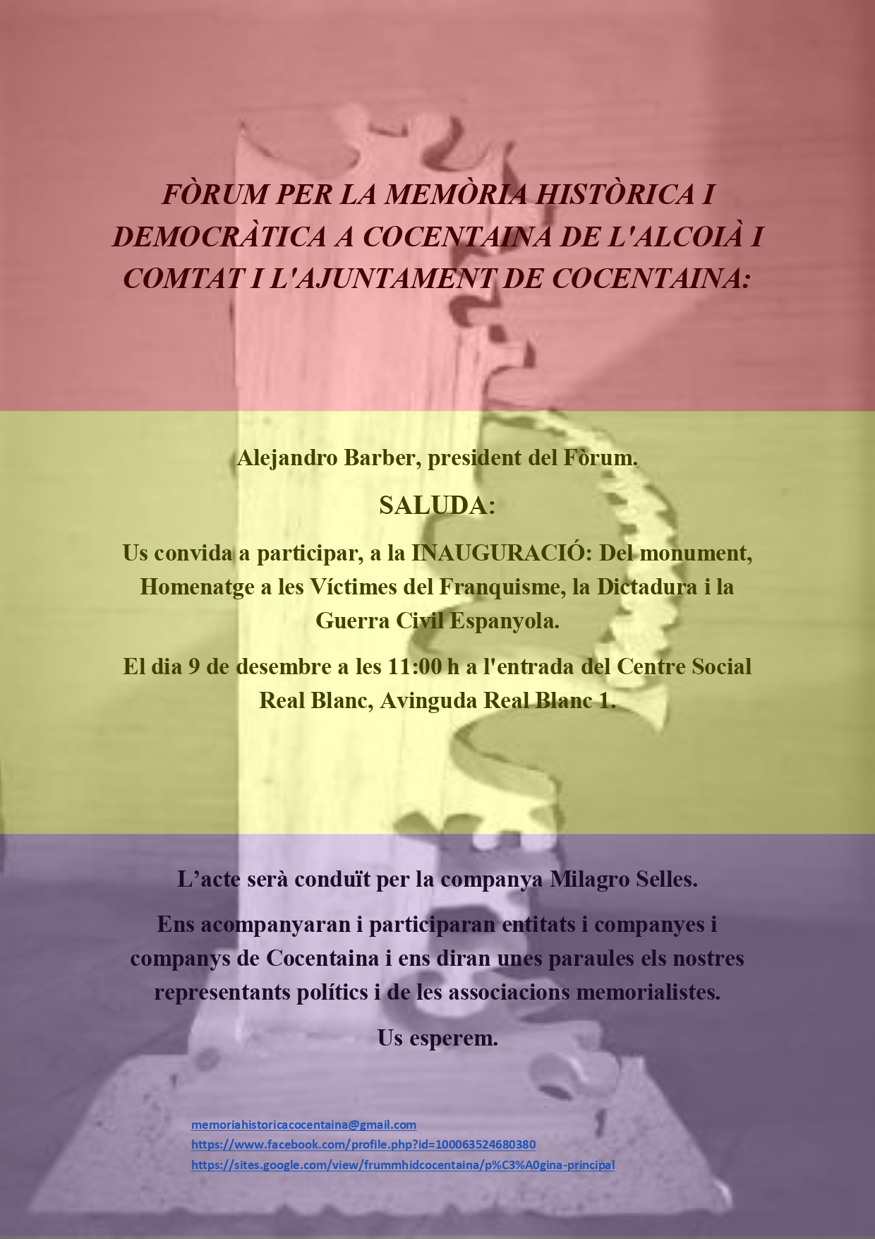 El Fòrum de Cocentaina inaugura el monument memorialístic en un acte ...